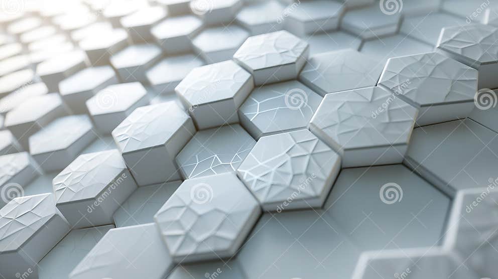 Futuristic Hexagonal Pattern with Blue Circuit Design and Metallic ...