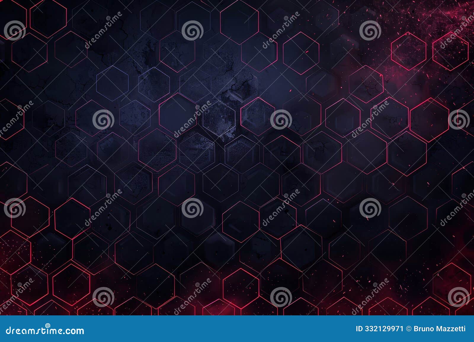 Futuristic Hexagonal Pattern with a Dark and Red Color Scheme. Stock ...