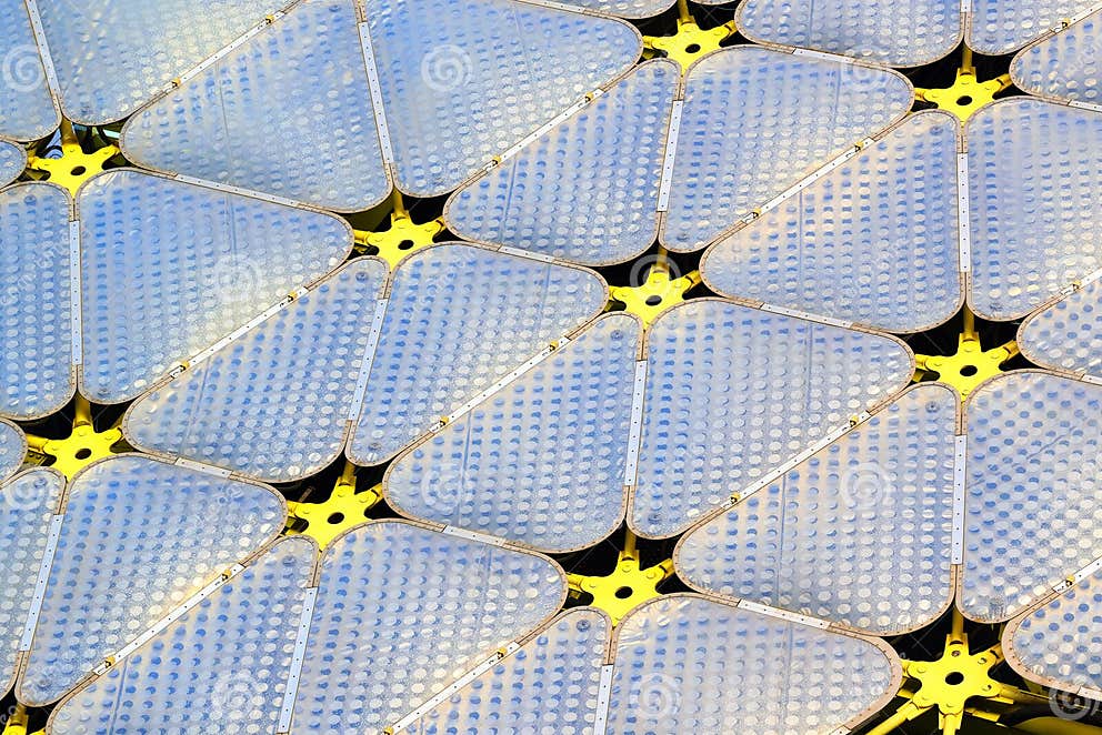 Futuristic Hexagonal Pattern Facade in a Modern Building. Stock Photo ...
