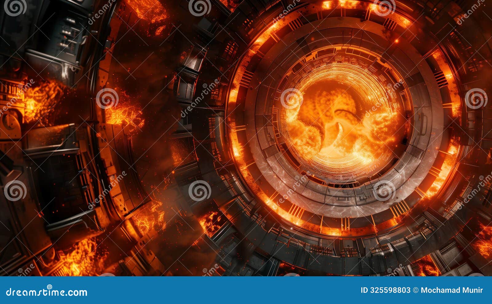A Futuristic Hi-tech Background Made by Fire Stock Illustration ...