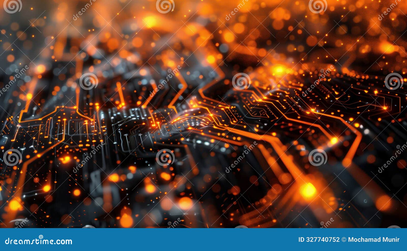 A Futuristic Hi-tech Background Made by Fire Stock Illustration ...