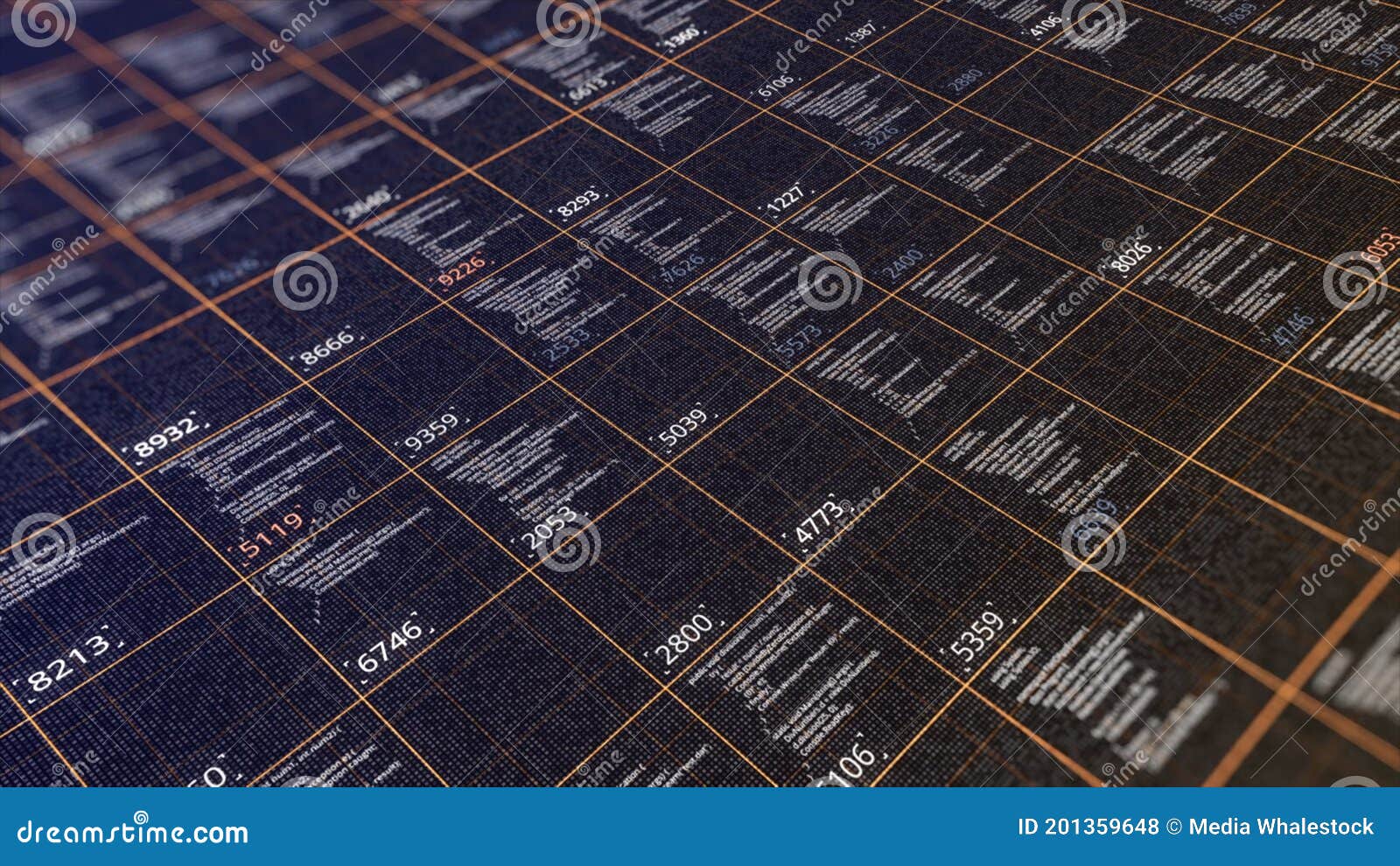 Futuristic Hi Tech Graphic Interface with Digital Code and Data ...