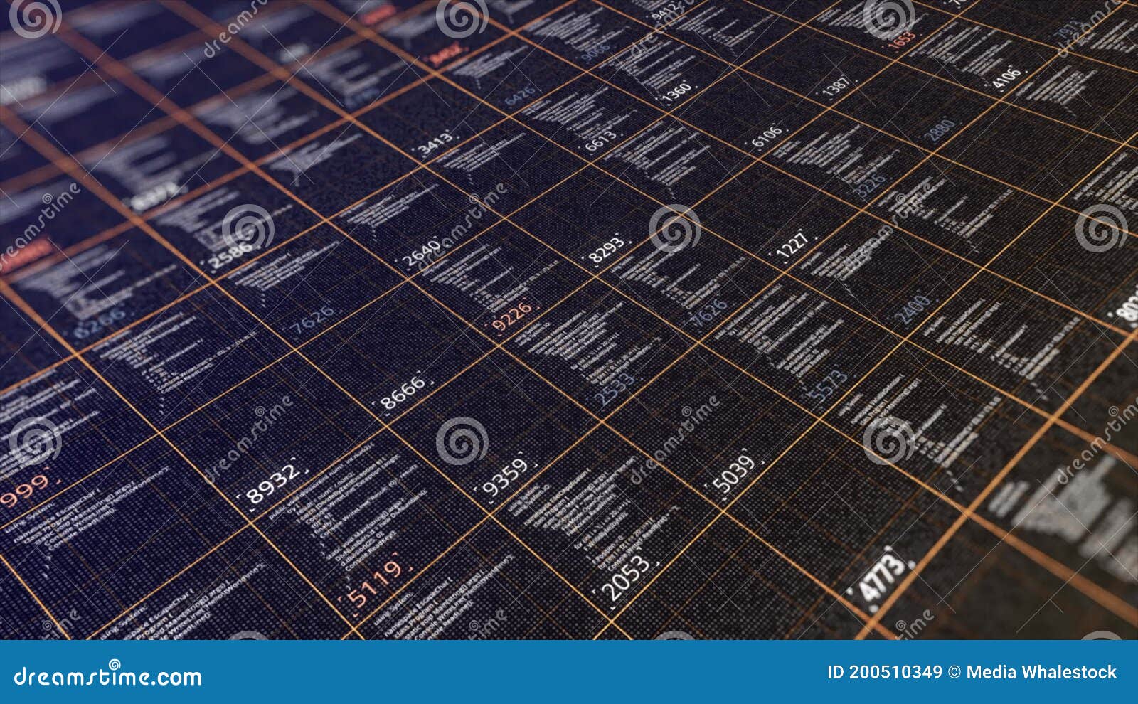 Futuristic Hi Tech Graphic Interface with Digital Code and Data ...