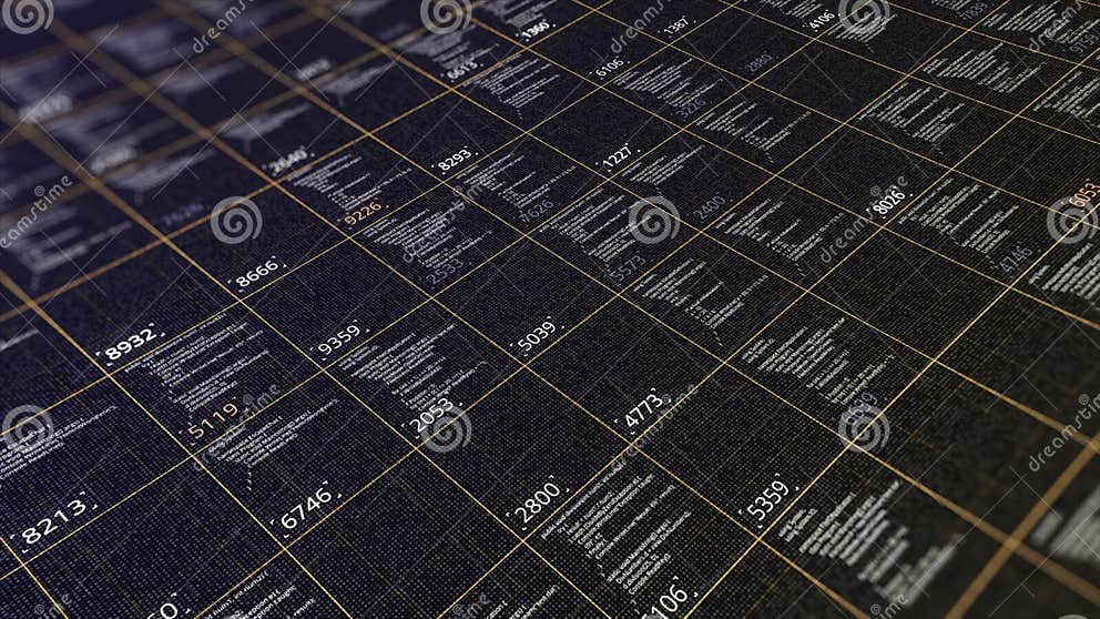 Futuristic Hi Tech Graphic Interface with Digital Code and Data ...