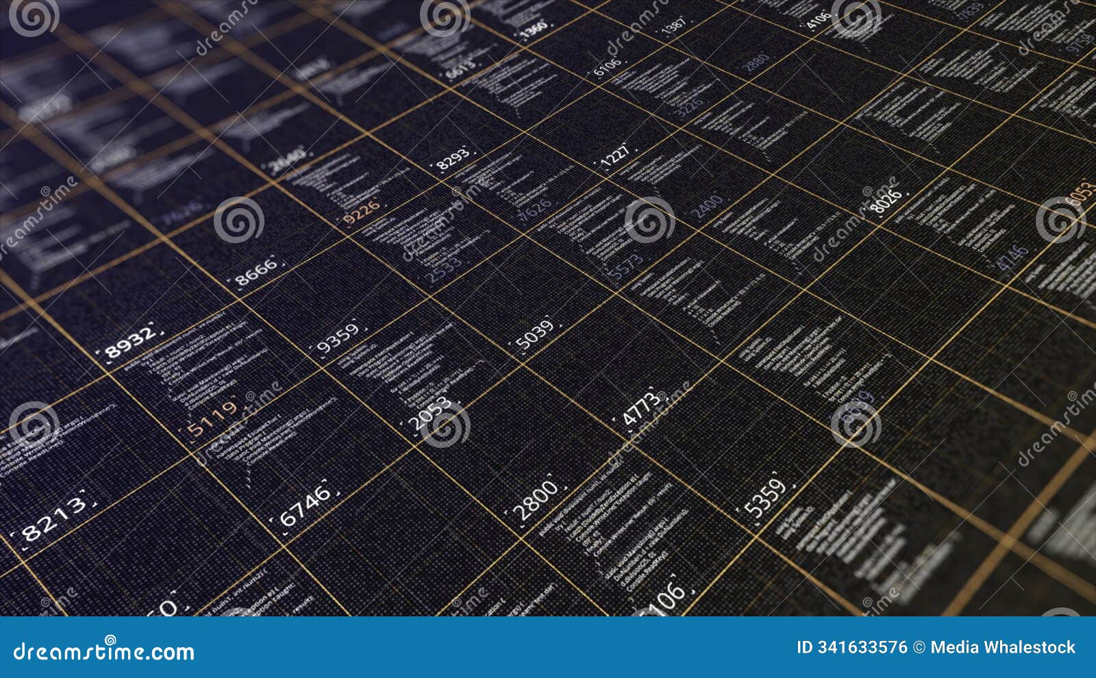 Futuristic Hi Tech Graphic Interface With Digital Code And Data Animation Abstract Chart Of