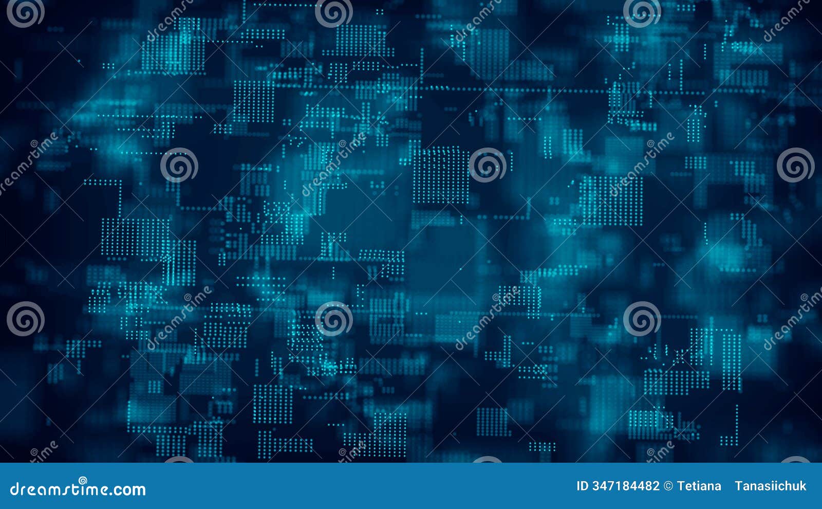 Futuristic Hi-tech Illustration. Concept of Data Transmission in Cyberspace. Science Technology ...