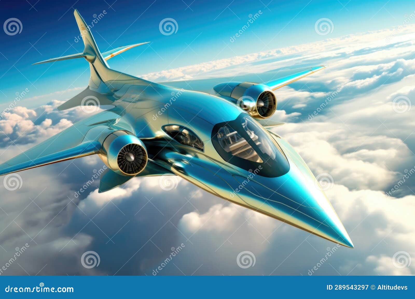 Futuristic High-speed Aircraft Soaring in the Sky Stock Image - Image ...