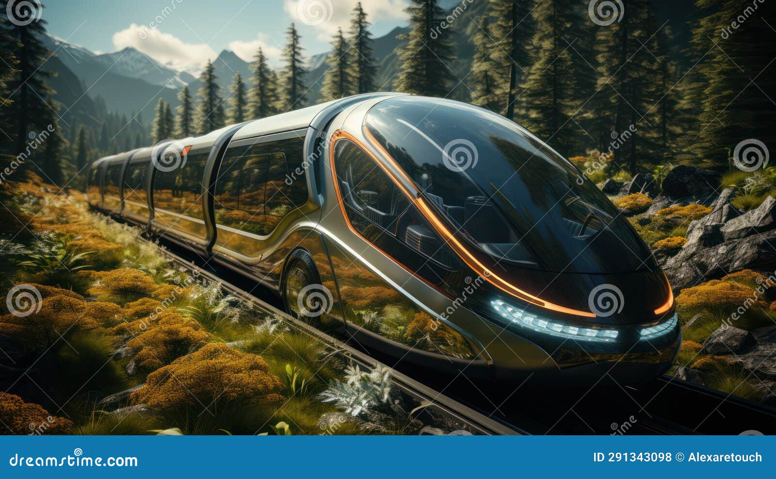 Futuristic High Speed Express Passenger Train. Stock Photo - Image of ...