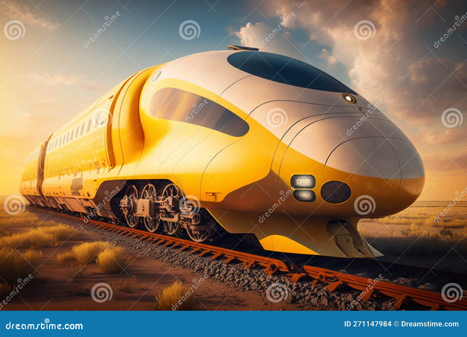Futuristic High-speed Express Passenger Train. Logistics of the Future ...