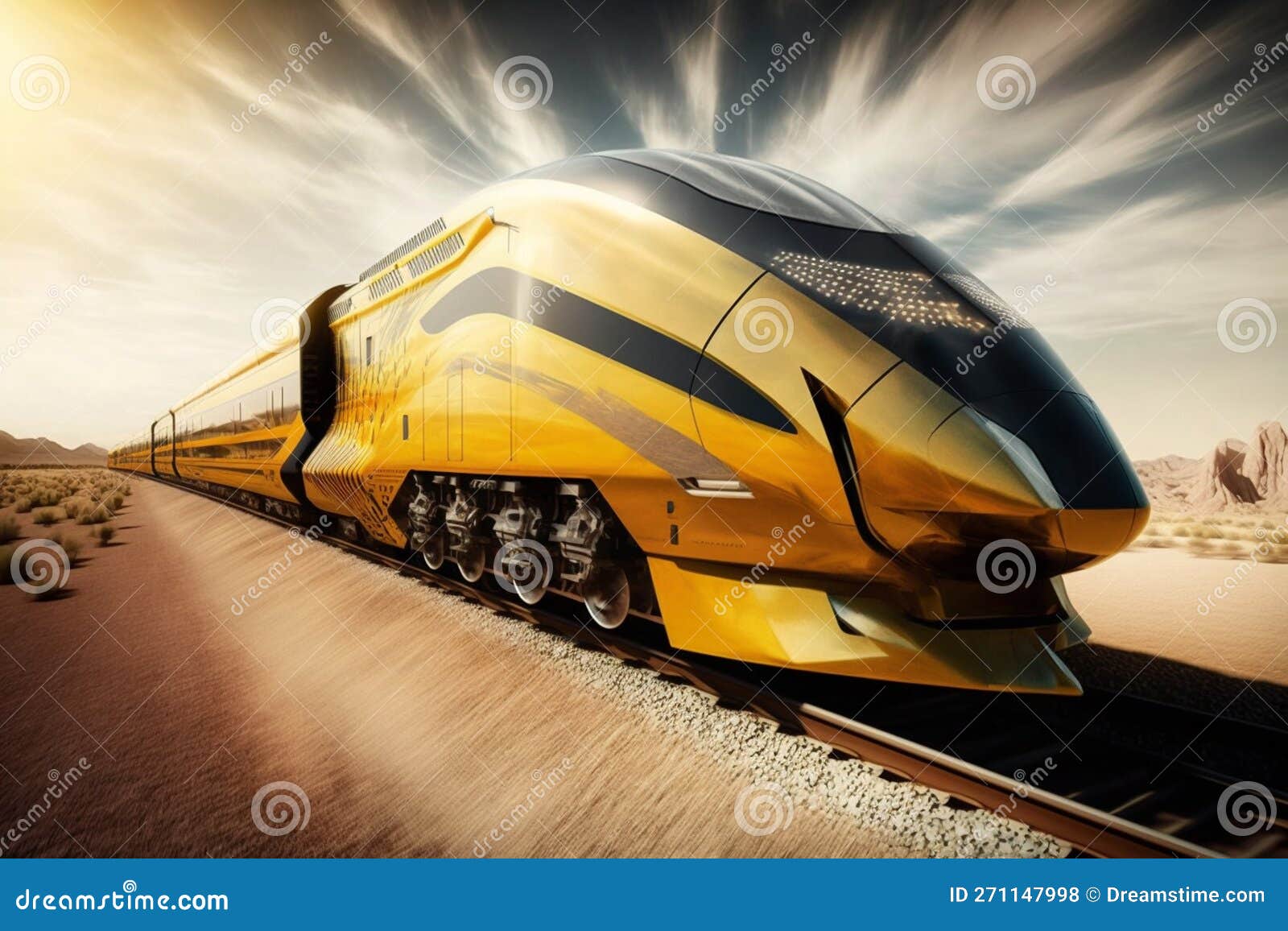 Futuristic High-speed Express Passenger Train. Logistics of the Future ...