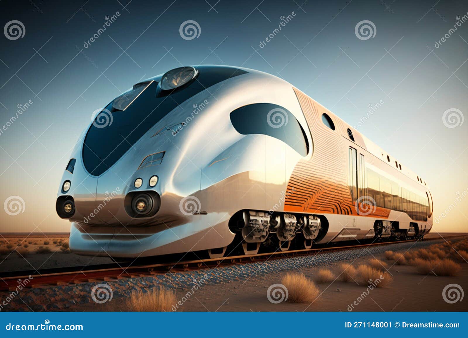 Futuristic High-speed Express Passenger Train. Logistics of the Future ...