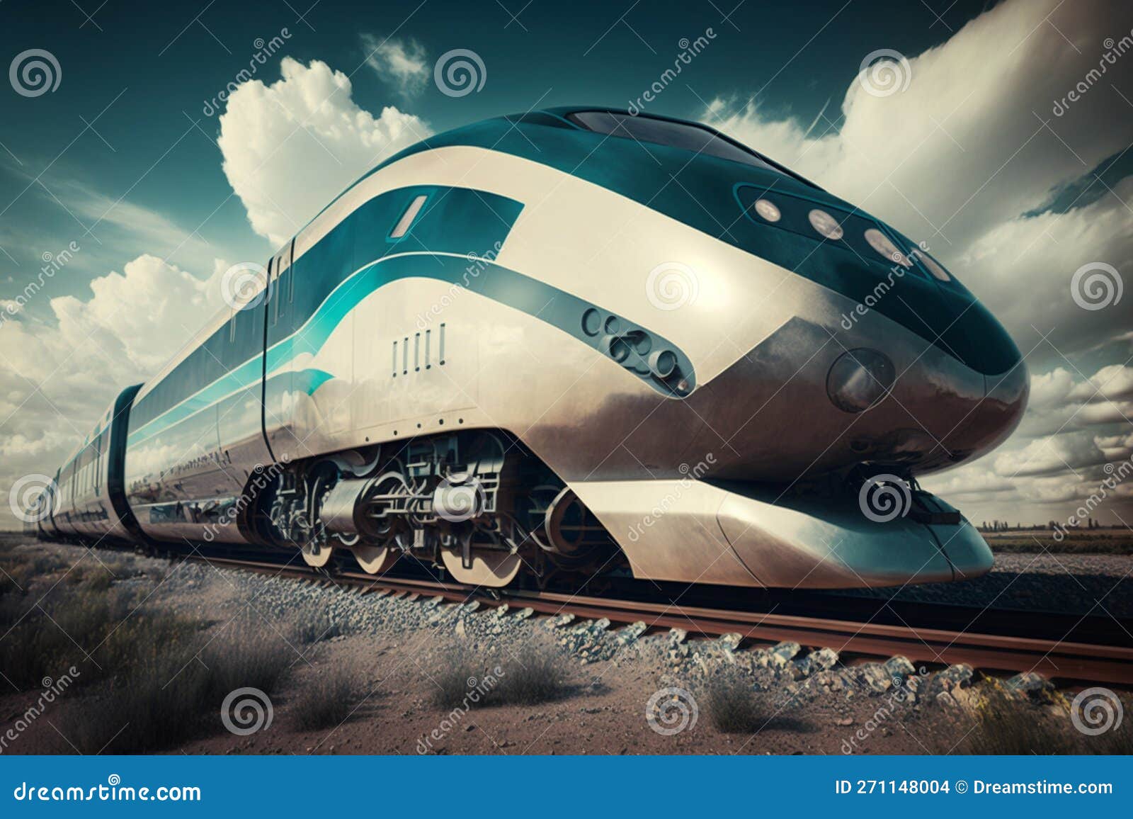 Futuristic High-speed Express Passenger Train. Logistics of the Future ...