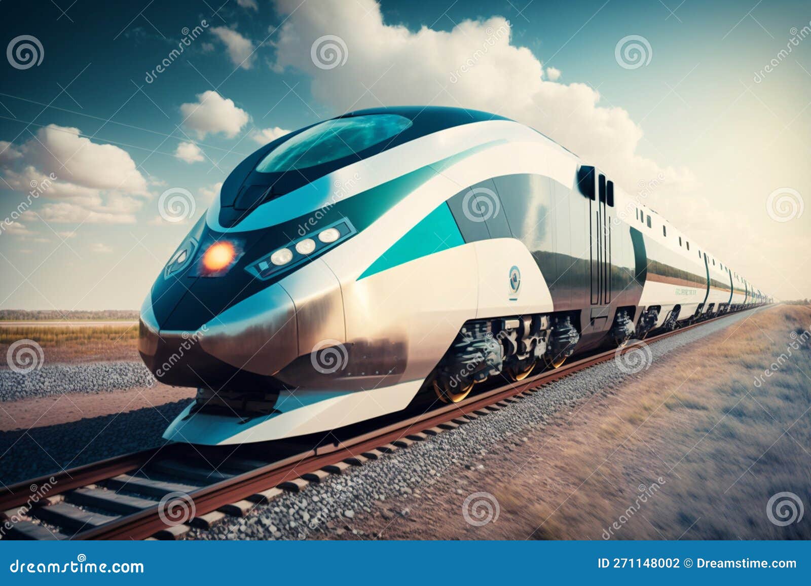 Futuristic High-speed Express Passenger Train. Logistics of the Future ...