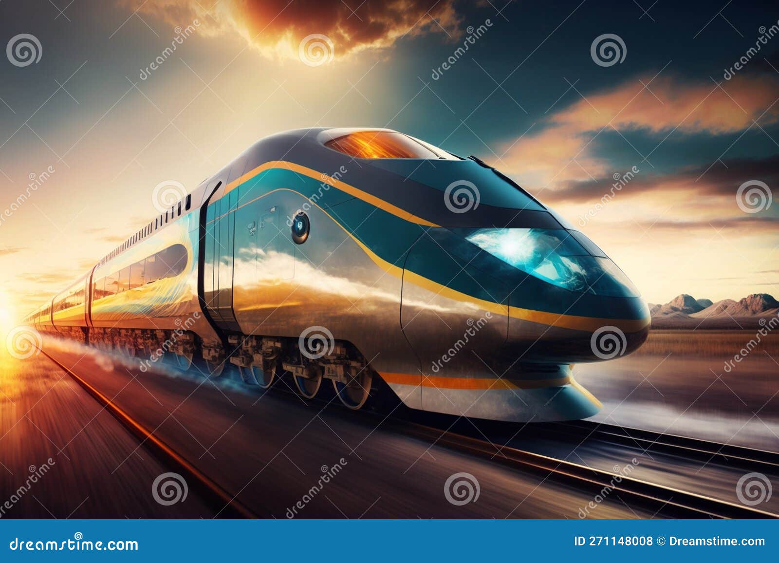 Futuristic High-speed Express Passenger Train. Logistics of the Future ...