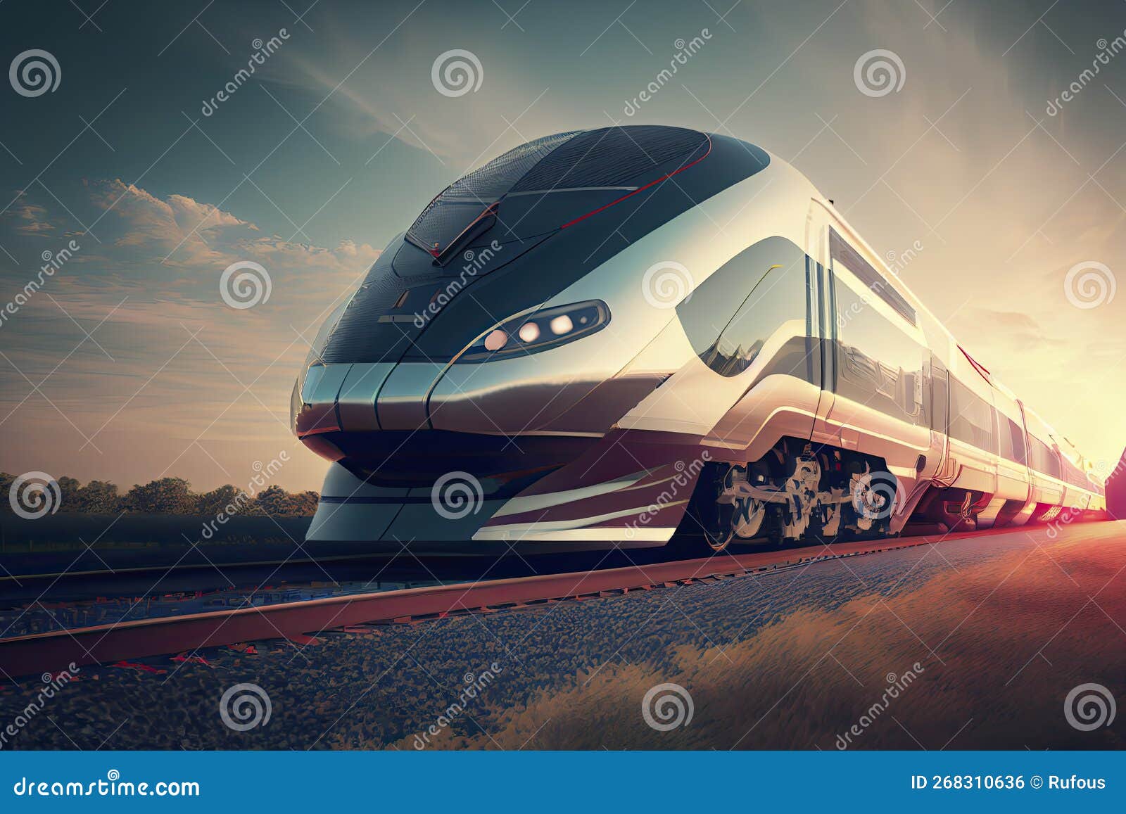 Futuristic High-speed Express Passenger Train. Logistics of the Future ...