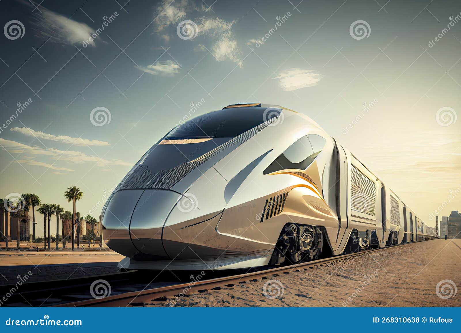 Futuristic High-speed Express Passenger Train. Logistics of the Future ...