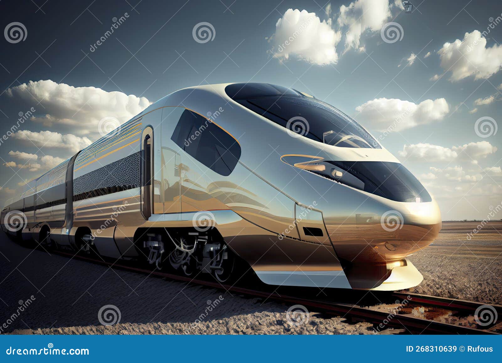 Futuristic High-speed Express Passenger Train. Logistics of the Future ...
