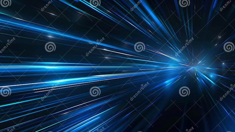 Futuristic High-speed Motion Effect with Bright Blue Light Streaks ...