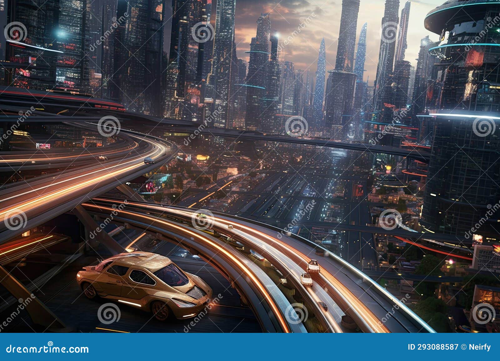 Futuristic High Speed Train Stock Image - Image of dusk, motion: 293088587