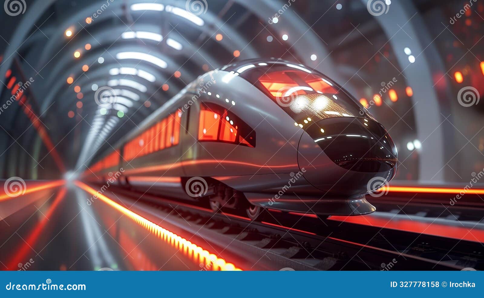 Futuristic High-Speed Train at Station Stock Photo - Image of ...