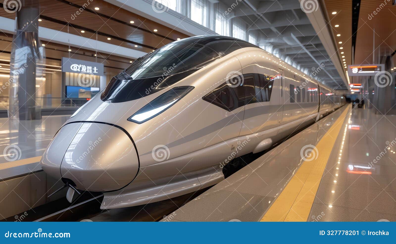 Futuristic High-Speed Train at Station Stock Image - Image of transit ...