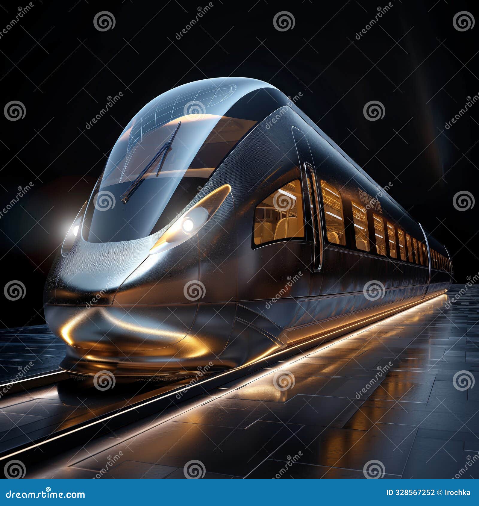Futuristic High-Speed Train at Station Stock Photo - Image of ...