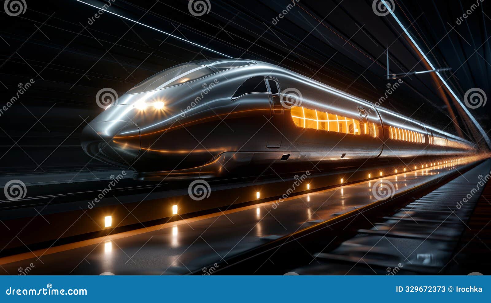 Futuristic High-Speed Train at Station Stock Image - Image of future ...