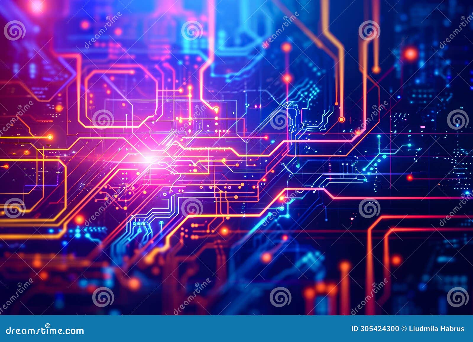 Futuristic and High-tech Background with Circuit Board Motifs Stock ...