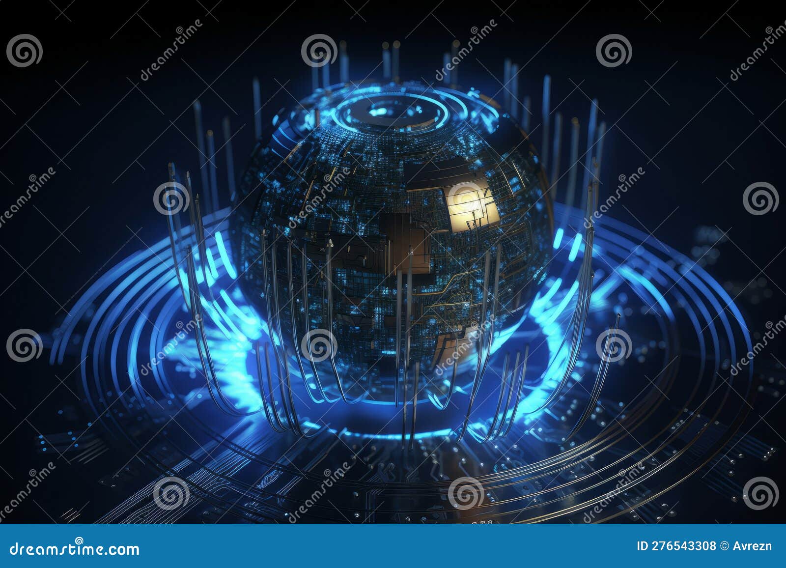 Futuristic High-Tech Background for Cybersecurity, Generative AI Stock ...