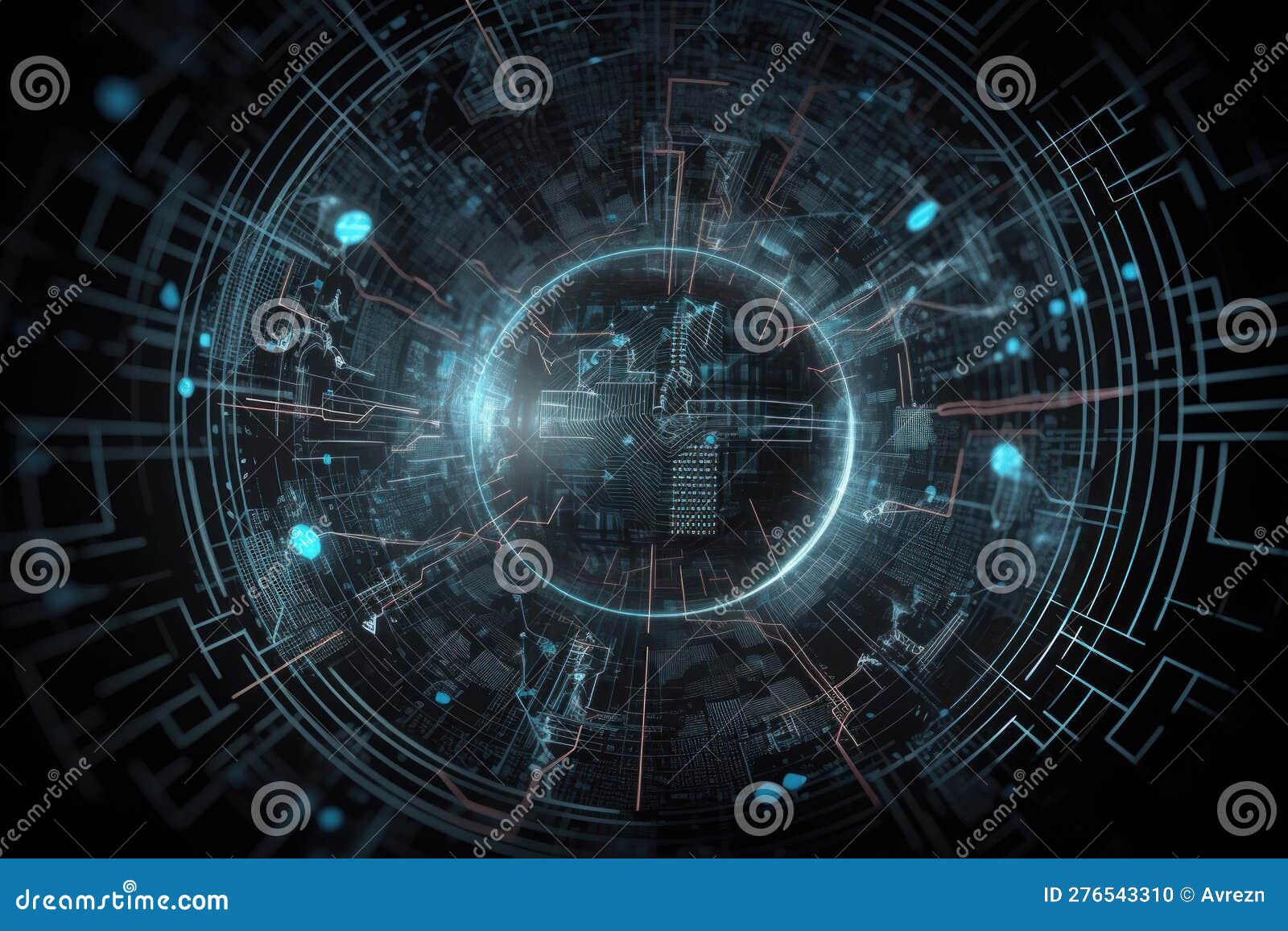 Futuristic High-Tech Background for Cybersecurity, Generative AI Stock ...