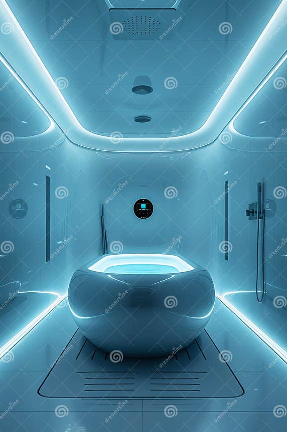 Futuristic High-tech Bathroom with Minimalist Design and Advanced ...