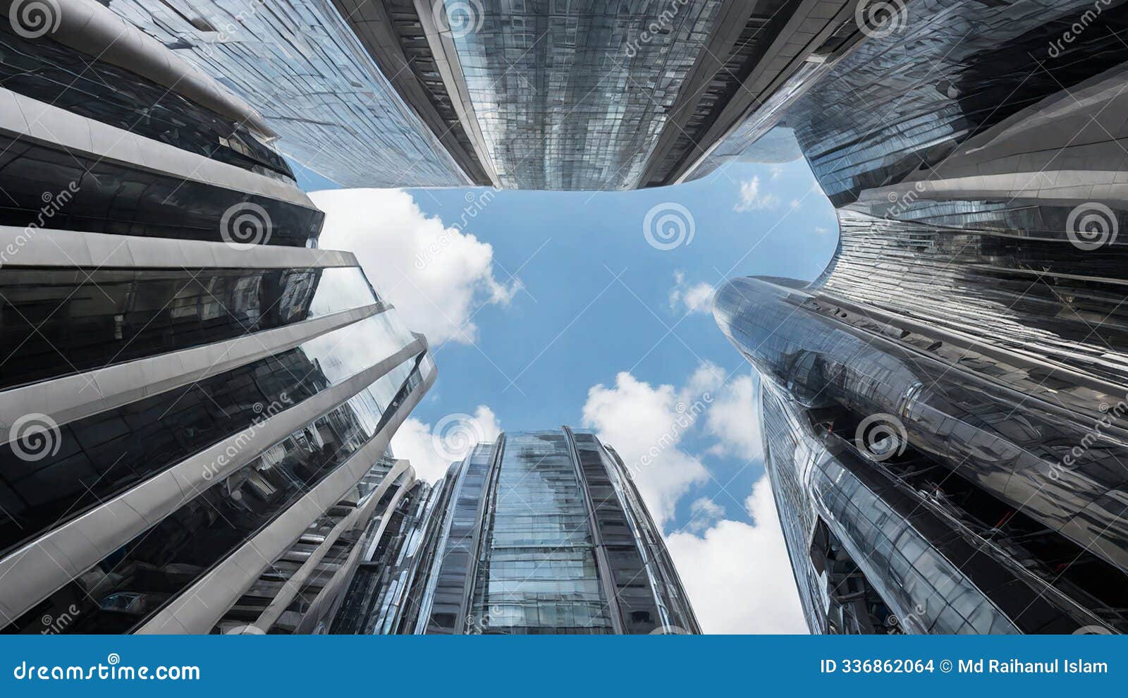 Futuristic High Tech Buildings, Perspective of Business Office Modern ...