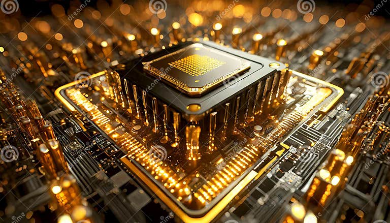 Futuristic High-tech CPU Central Processor Unit of a Supercomputer ... Futuristic High-tech CPU Central Processor Unit of a Supercomputer ...