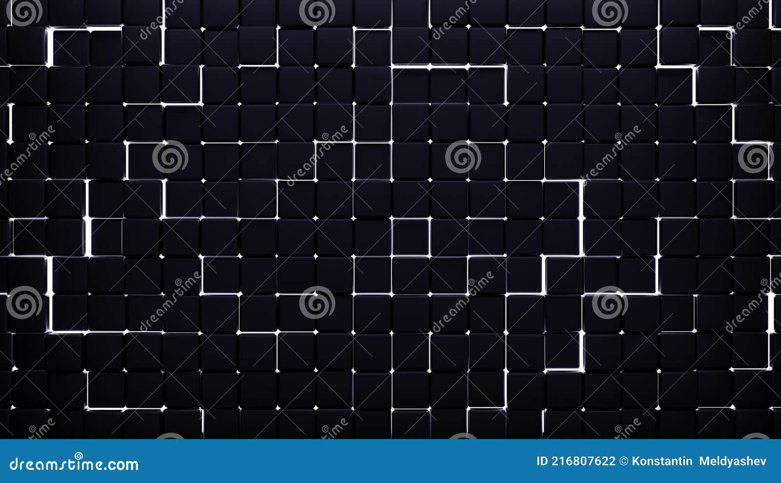 Futuristic, High Tech, Dark Background, with a Square Block Structure ...