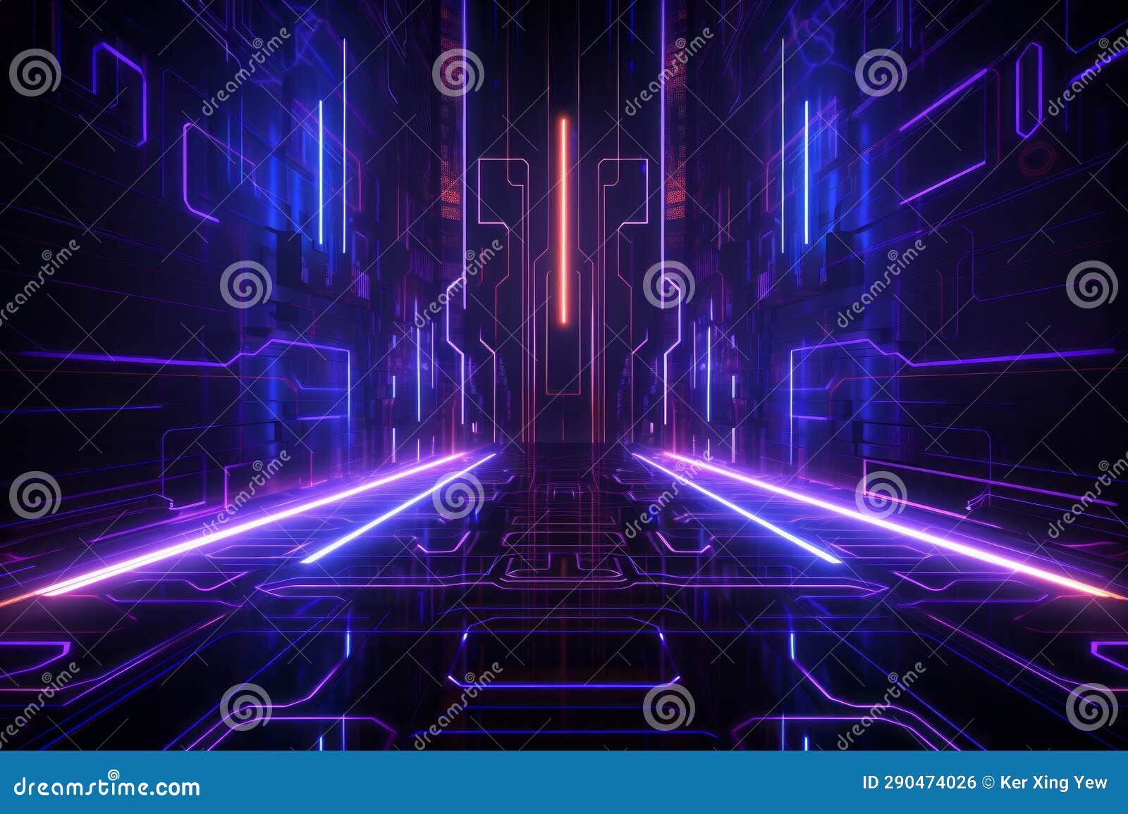 Futuristic and High-tech Neon Light Patterns and Futuristic Elements ...