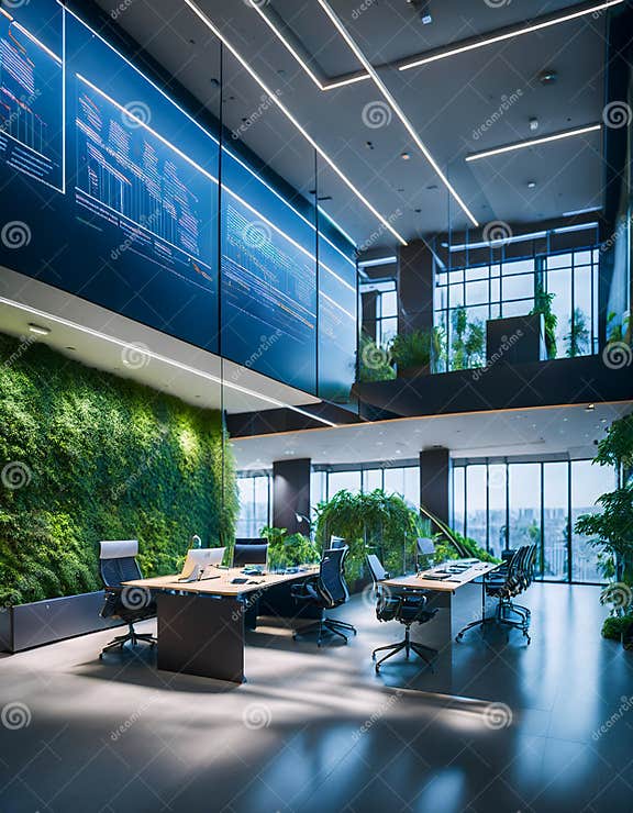 Futuristic High-Tech Office Space Stock Photo - Image of aesthetics ...