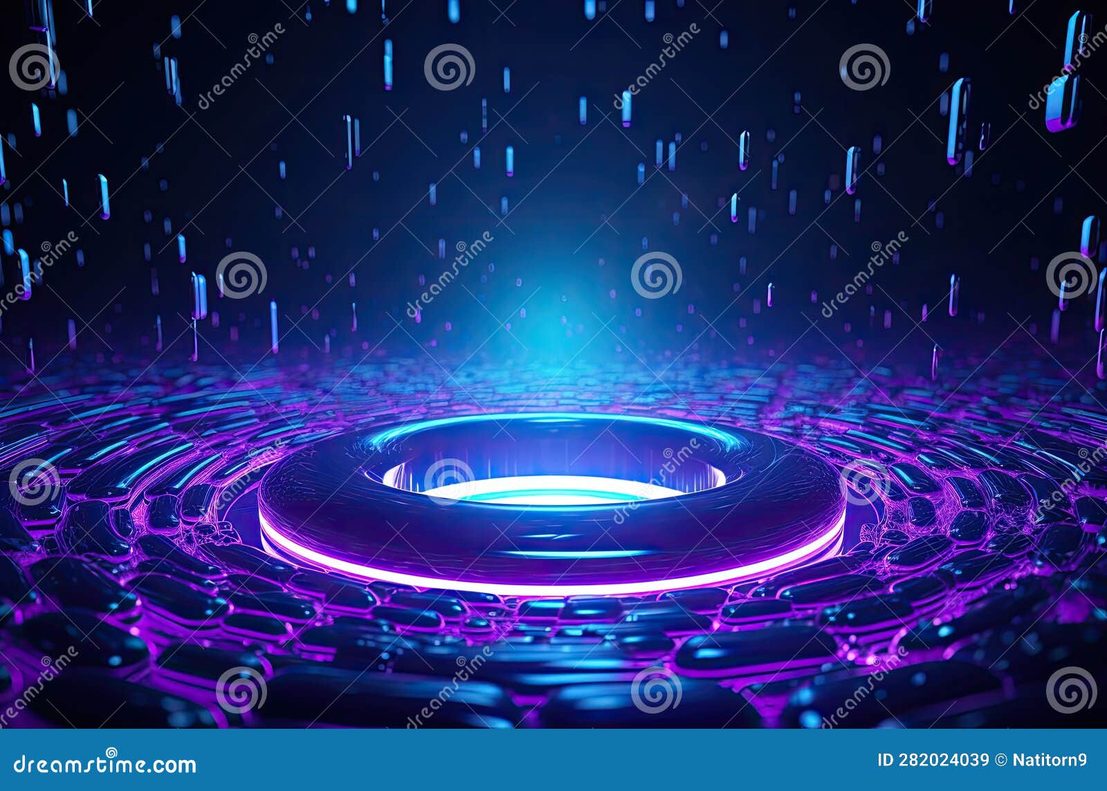 Futuristic High-Tech Purple Light Circle Stock Illustration ...