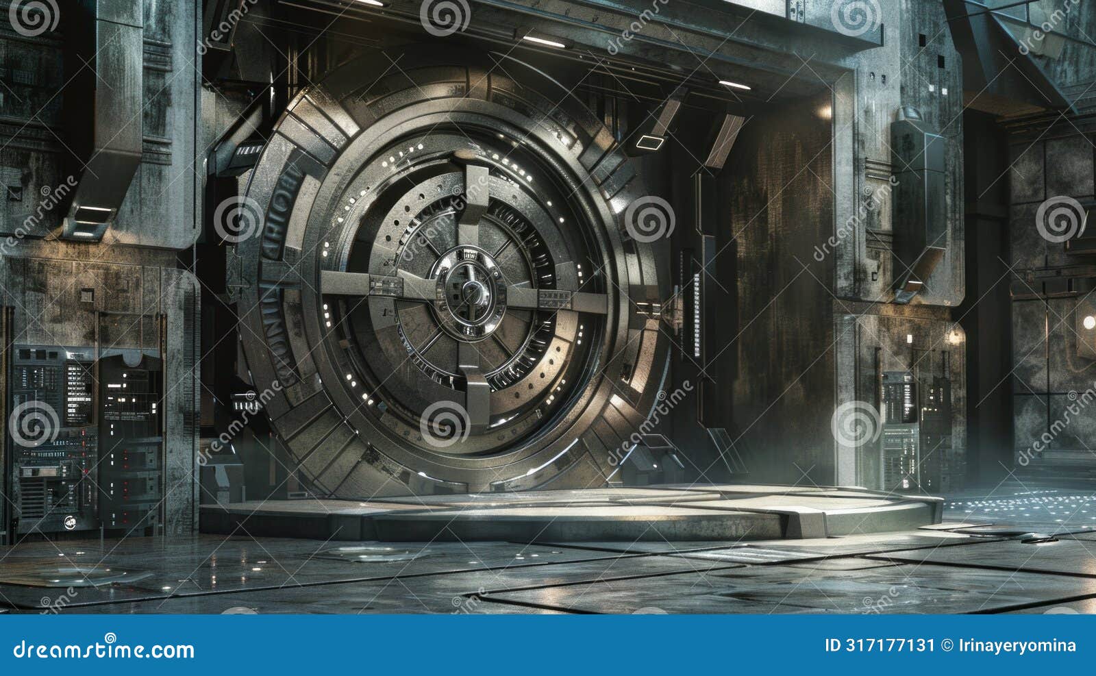 Futuristic High-Tech Security Vault Door in Secure Facility Stock Image ...