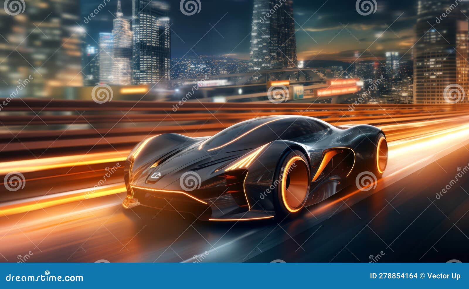 A Futuristic High-tech Vehicle with a Trail. Generative AI Stock ...