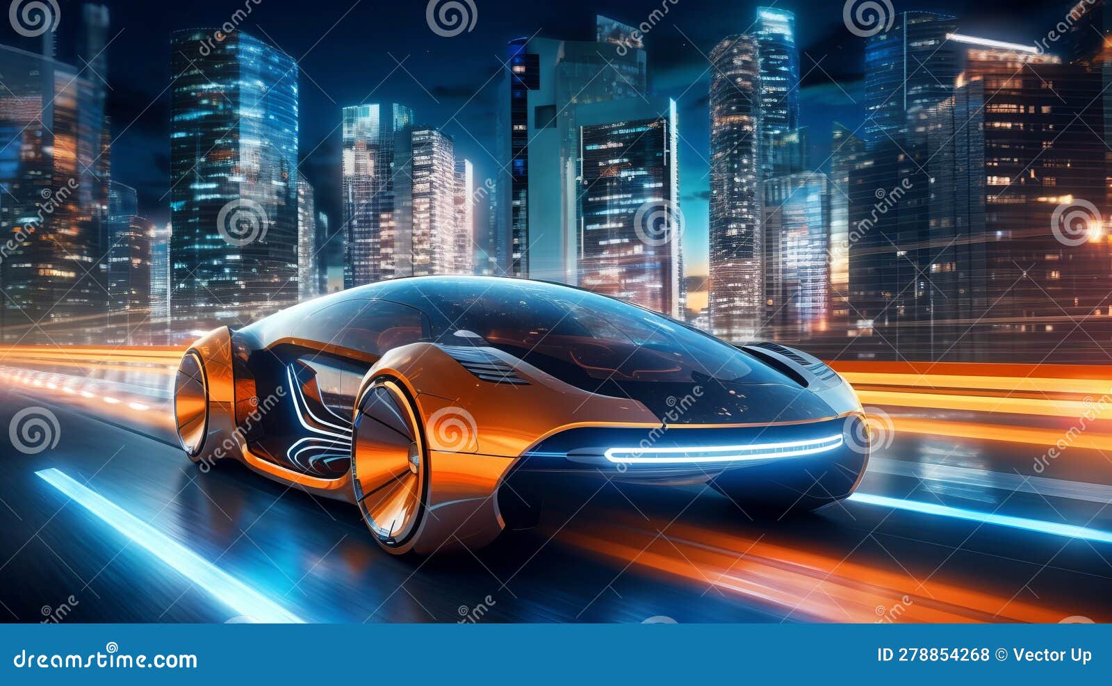 A Futuristic High-tech Vehicle with a Trail. Generative AI Stock ...