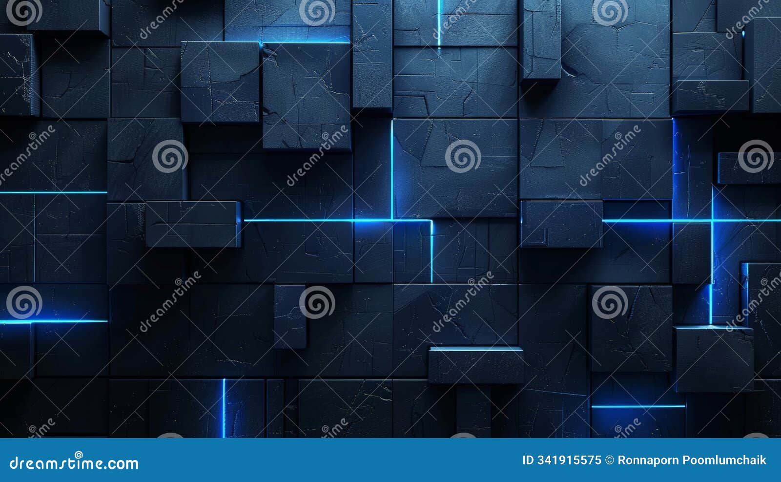 Futuristic Hightech Wall Texture with 3D Rectangle Tile Pattern and ...