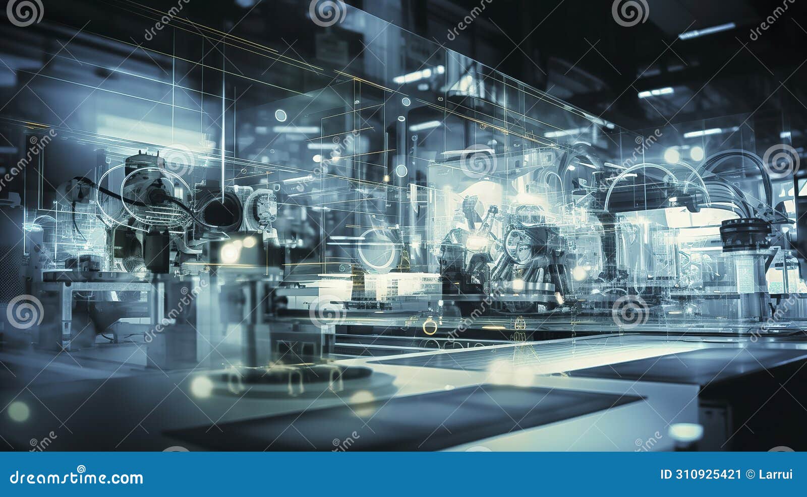 Futuristic, Highly Technical Manufacturing Environment with Complex ...