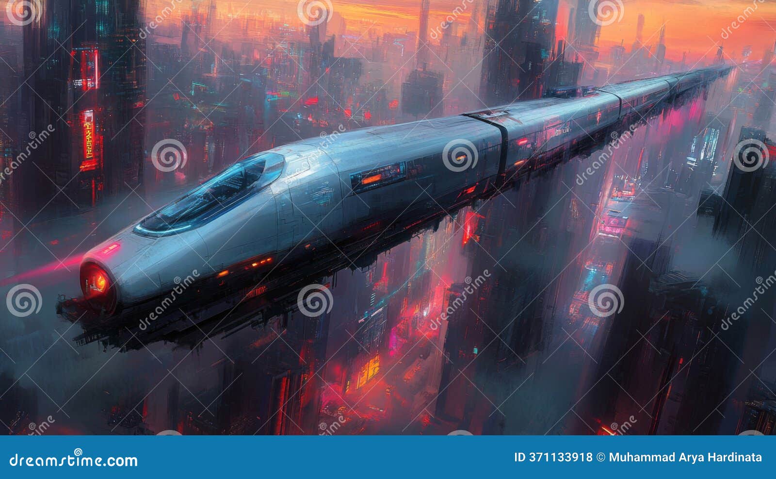 Futuristic HighSpeed Train Inside Modern Factory Setting Stock Photo ...