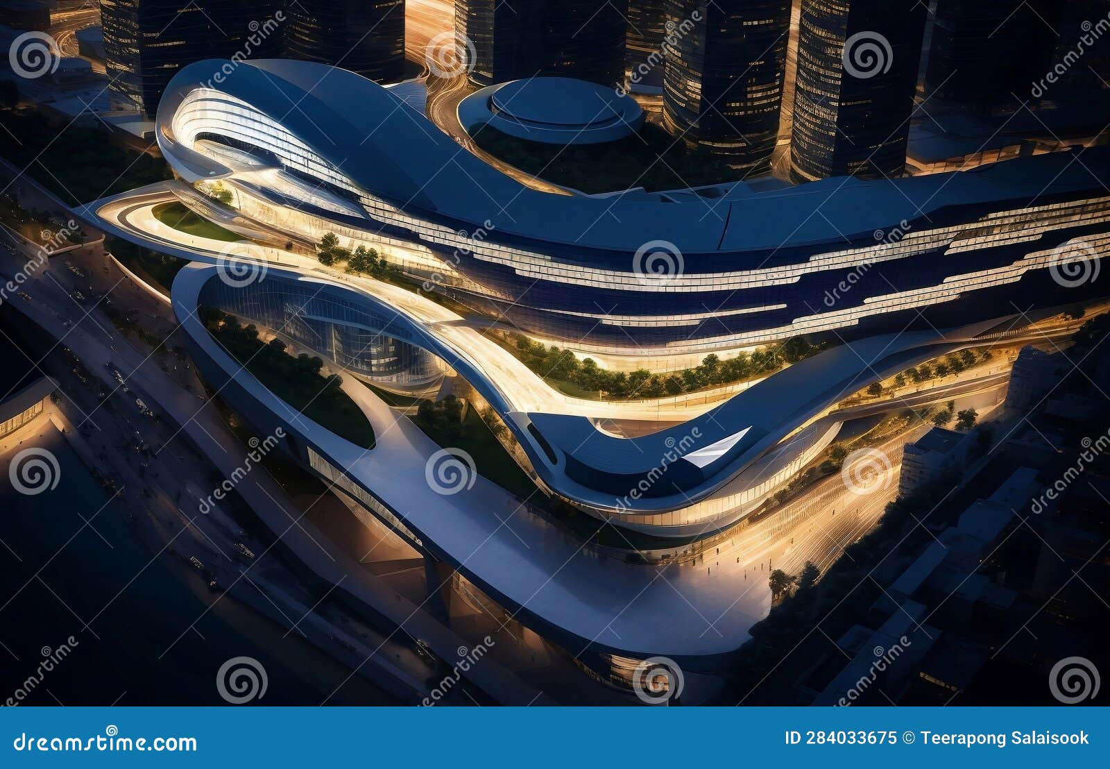 A Futuristic Hight Technology Building, Generative AI Illustration ...