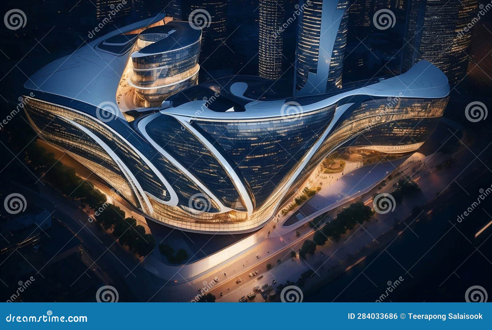 A Futuristic Hight Technology Building, Generative AI Illustration ...