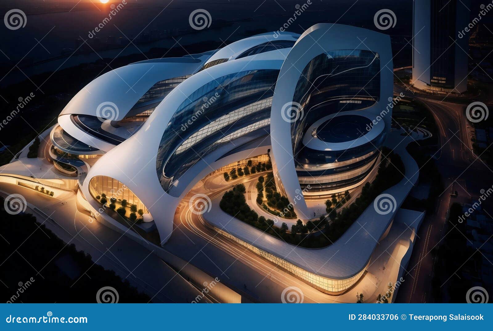 A Futuristic Hight Technology Building, Generative AI Illustration ...