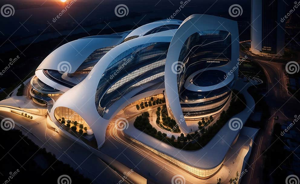 A Futuristic Hight Technology Building, Generative AI Illustration ...