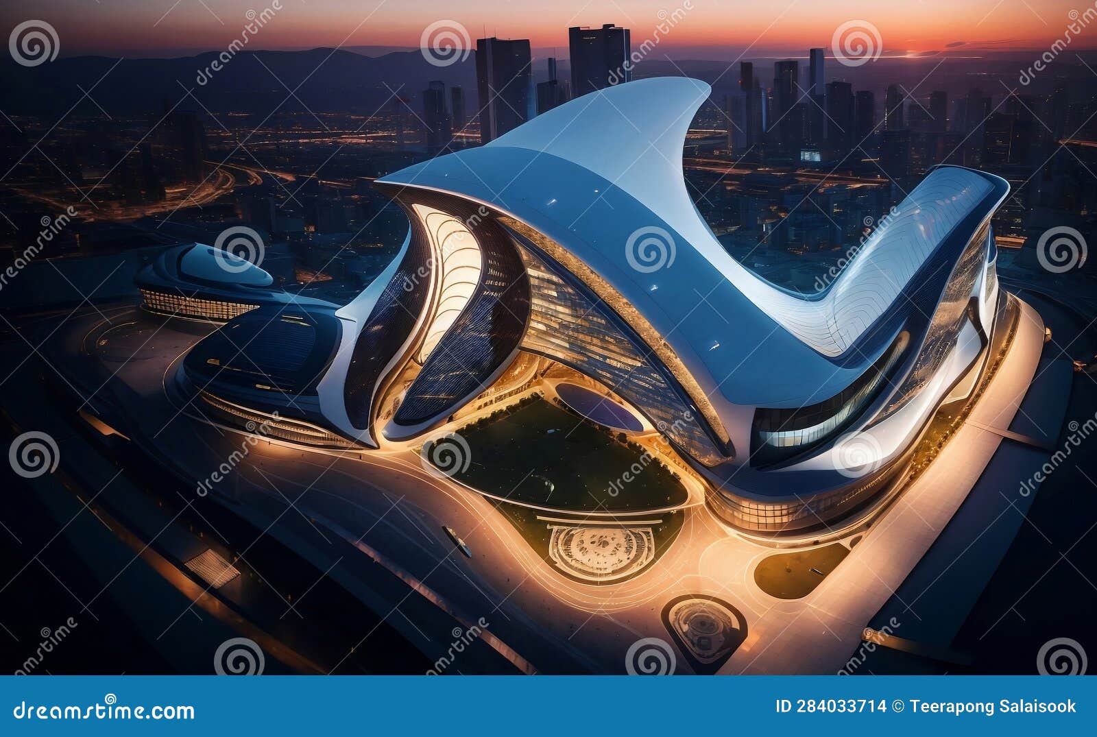 A Futuristic Hight Technology Building, Generative AI Illustration ...