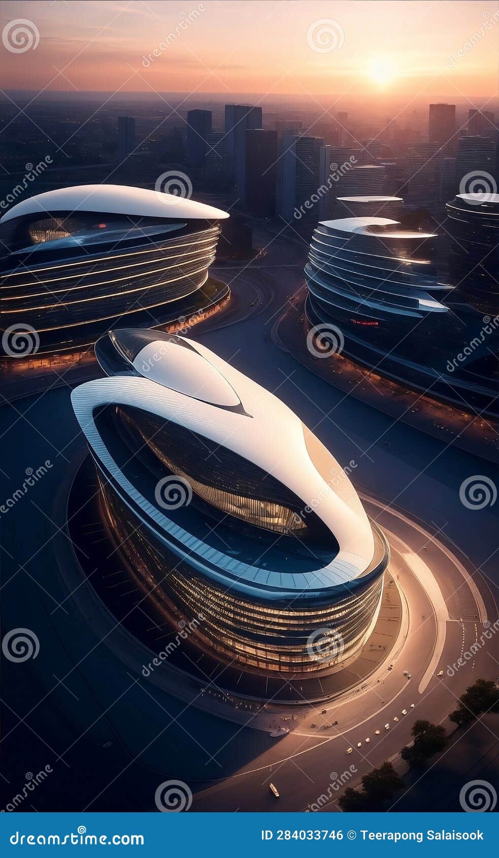 A Futuristic Hight Technology Building, Generative AI Illustration ...