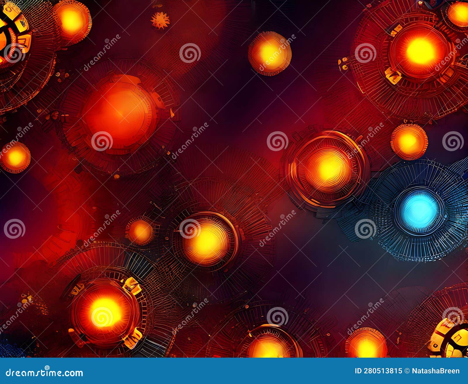 Futuristic Hightec Steampunk Board in 3D. Stock Illustration ...